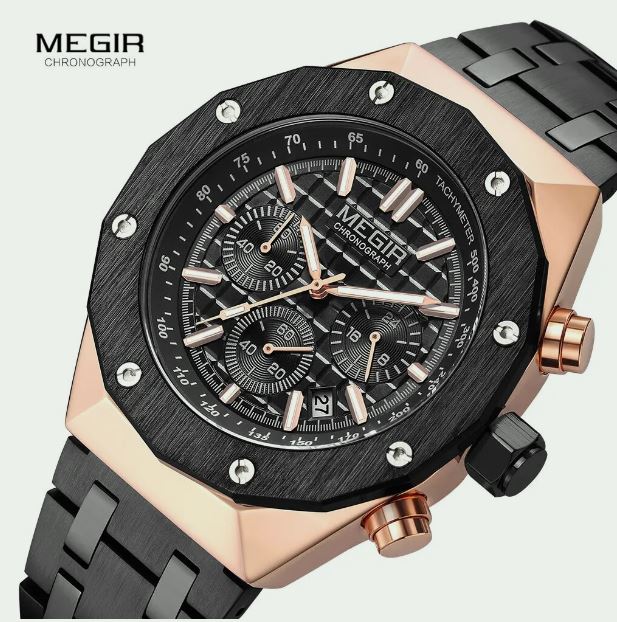 CARBON CHRONO - MEGIR Watch – Megir Watches